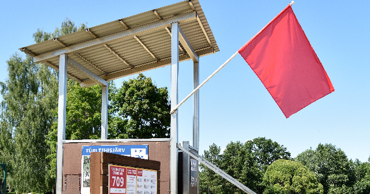 Türi tehisjärve rannas lehvib punane lipp