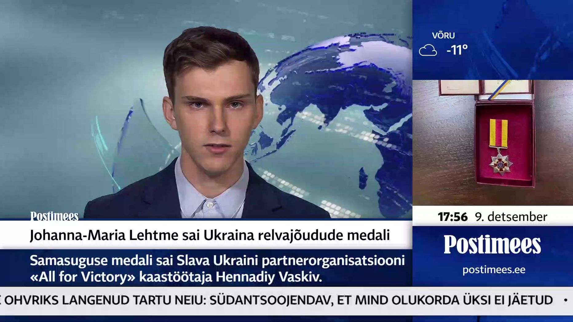 POSTIMEHE TELEUUDISED Johanna-Maria Lehtme sai Ukraina relvajõudude medali