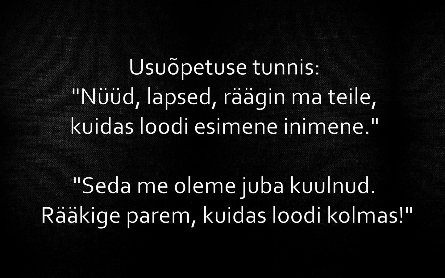 Kuidas loodi esimene inimene?