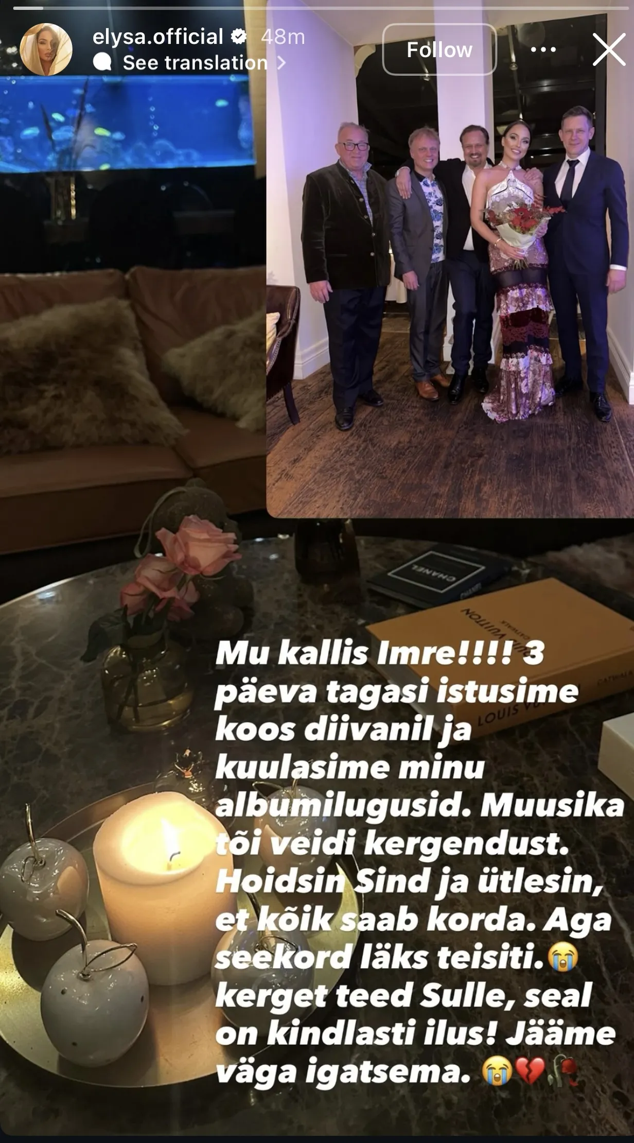 Elisa Kolk kohtus mõni päev tagasi Imre Sooäärega: hoidsin sind ja ...