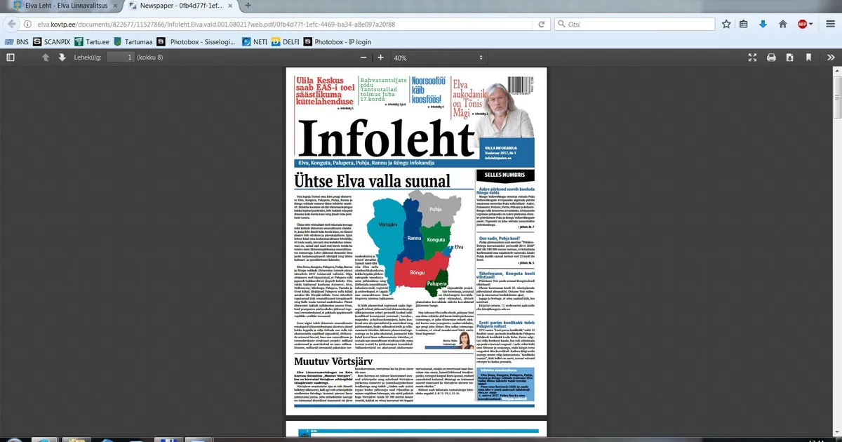 Tulevase Elva valla suure tiraažiga leht hakkas juba ilmuma