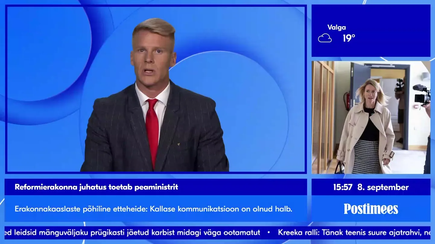POSTIMEHE TELEUUDISED Reformierakonna juhatus toetab peaministrit