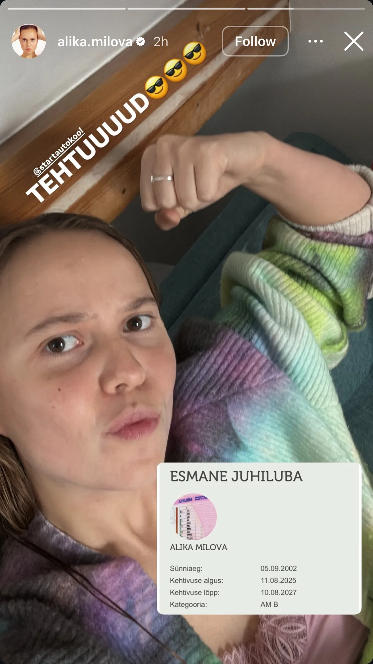 KLÕPS Neli aastat lubamist ja tehtud! Alika Milova sai juhiloa